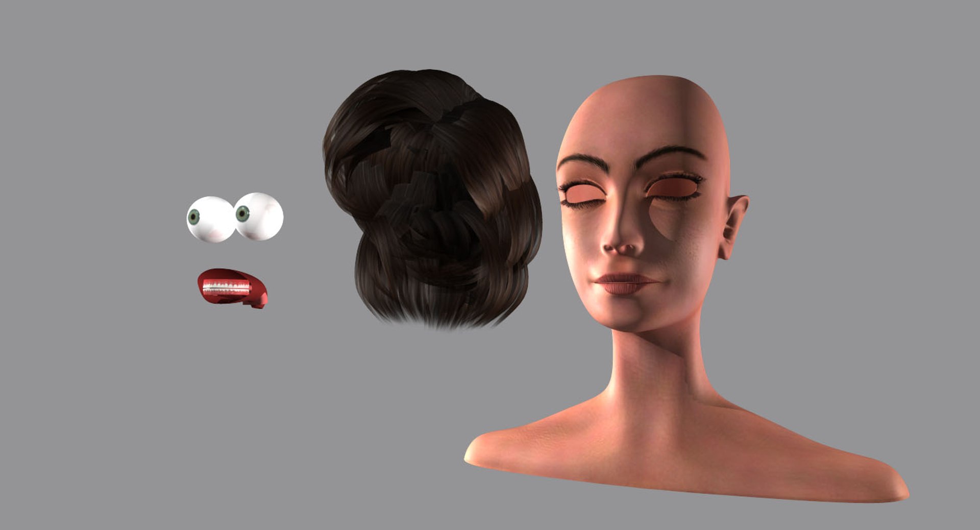 Female Head 3d Fbx
