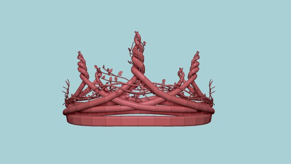 3D Nature Crown A02 Silver - Fantasy Character Design model ...
