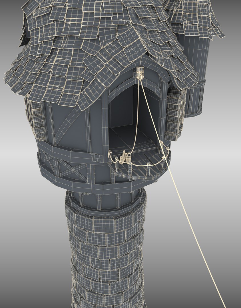 Cartoon Tower 3d Model