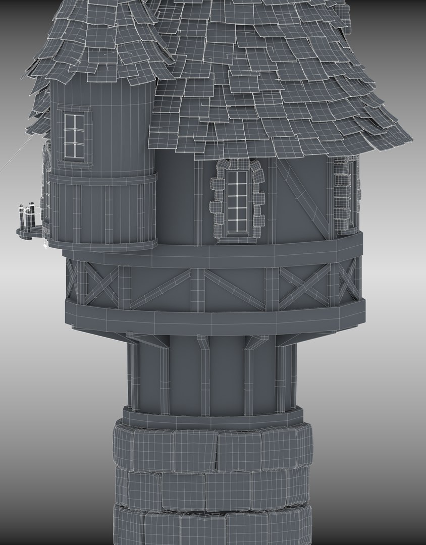 Cartoon Tower 3d Model