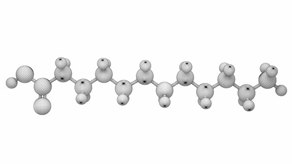 3D Lauric acid - C12H24O2 Molecular Structure - TurboSquid 1752728