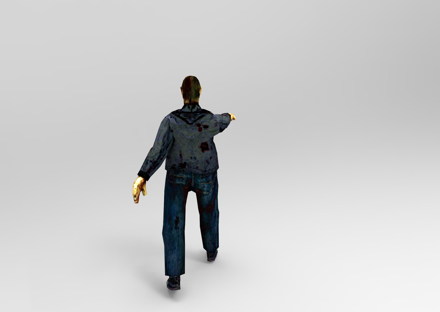3d Zombie Male Rigged Model
