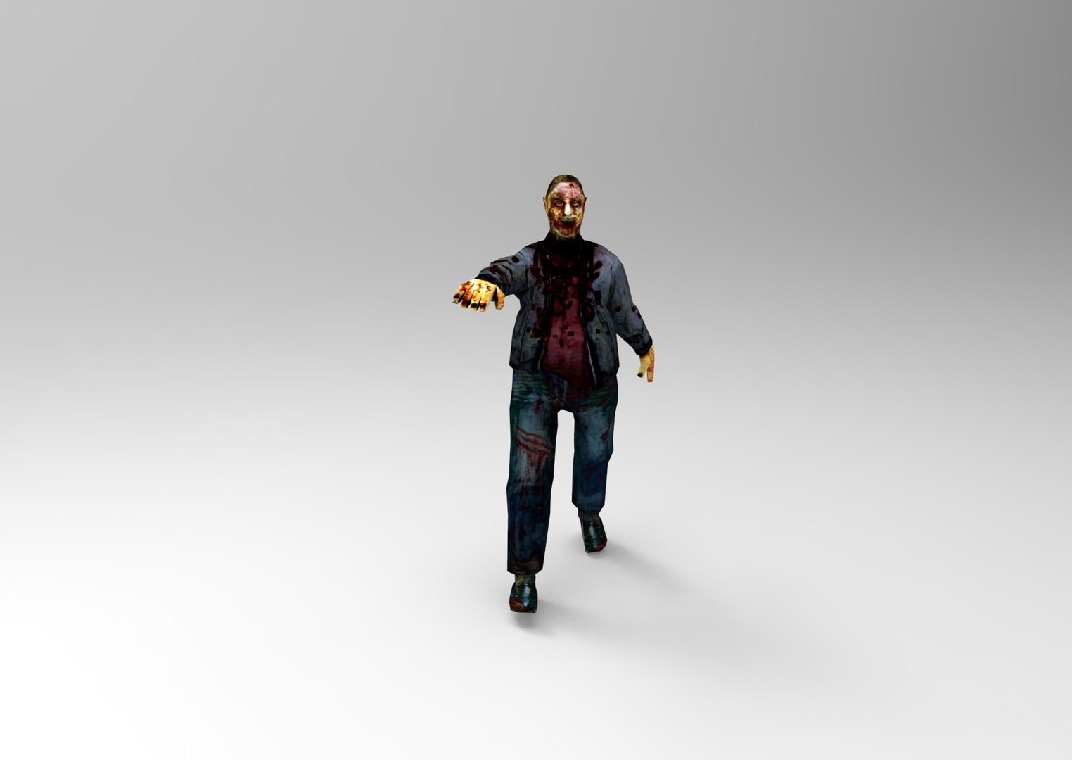 3d Zombie Male Rigged Model