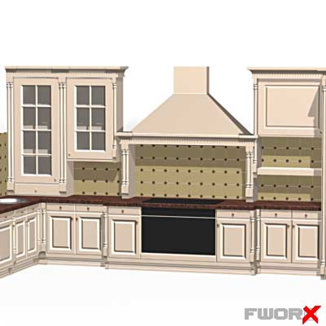 3d kitchen cabinet model