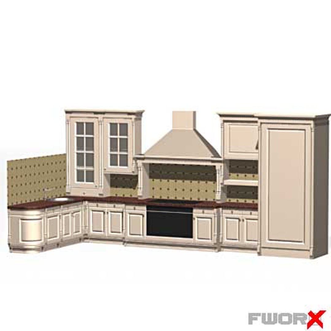 3d kitchen cabinet model