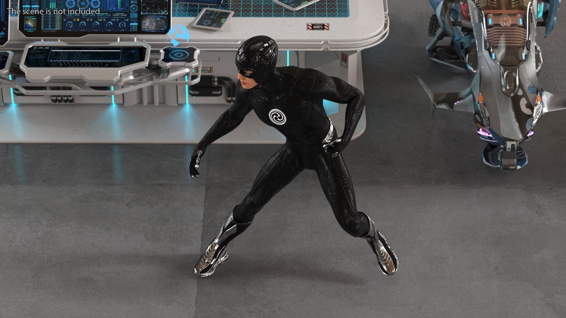 Superhero Wearing Black Suit Fighting Pose 3D - TurboSquid 2073176