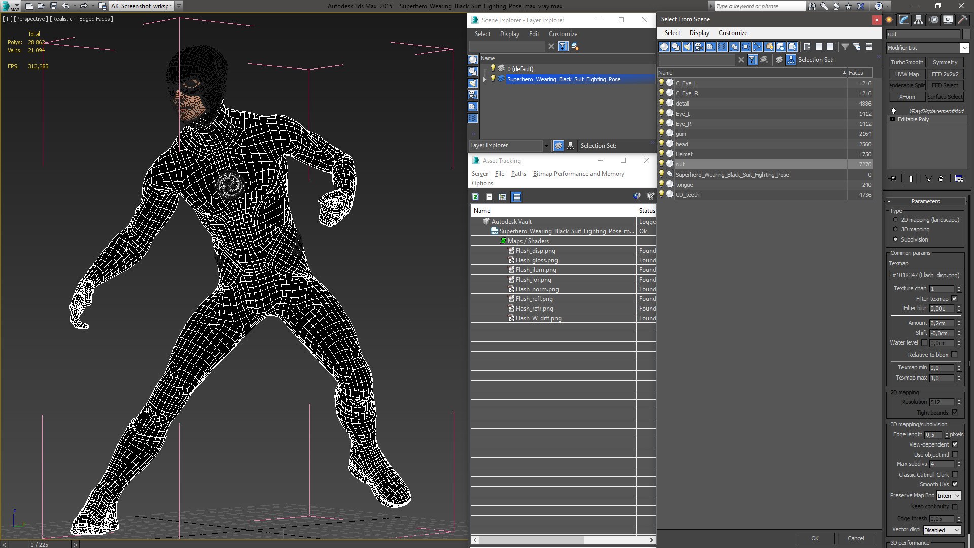 Superhero Wearing Black Suit Fighting Pose 3D - TurboSquid 2073176