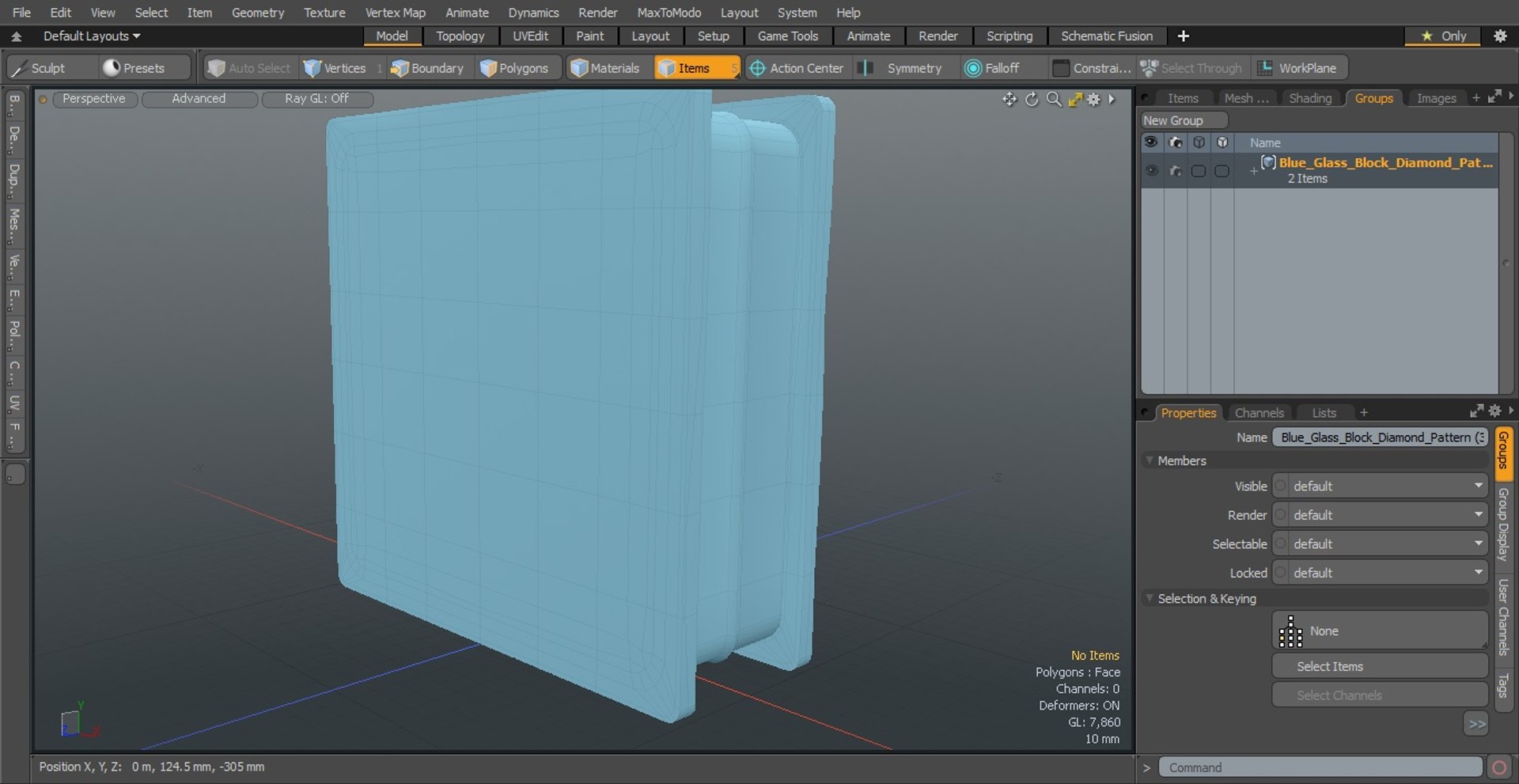 Blue Glass Block Diamond Pattern 3D Model - TurboSquid 1830093