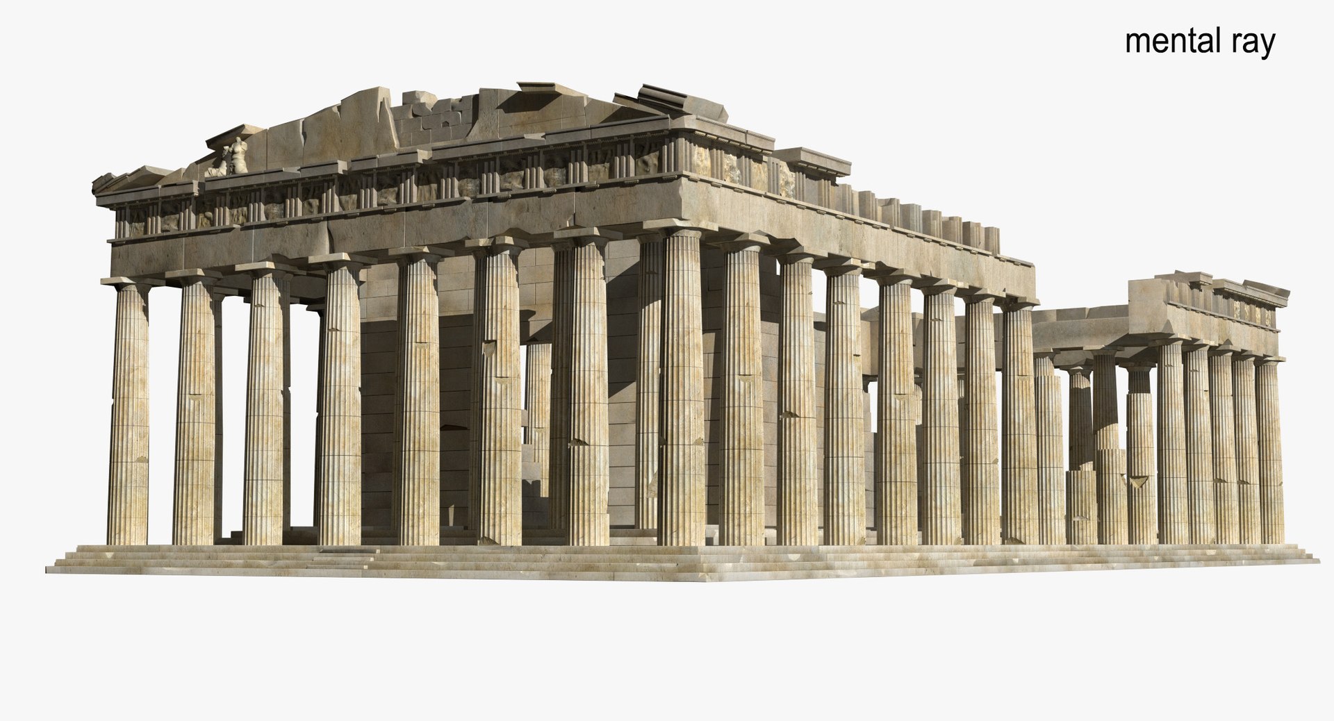 parthenon temple greek 3d max