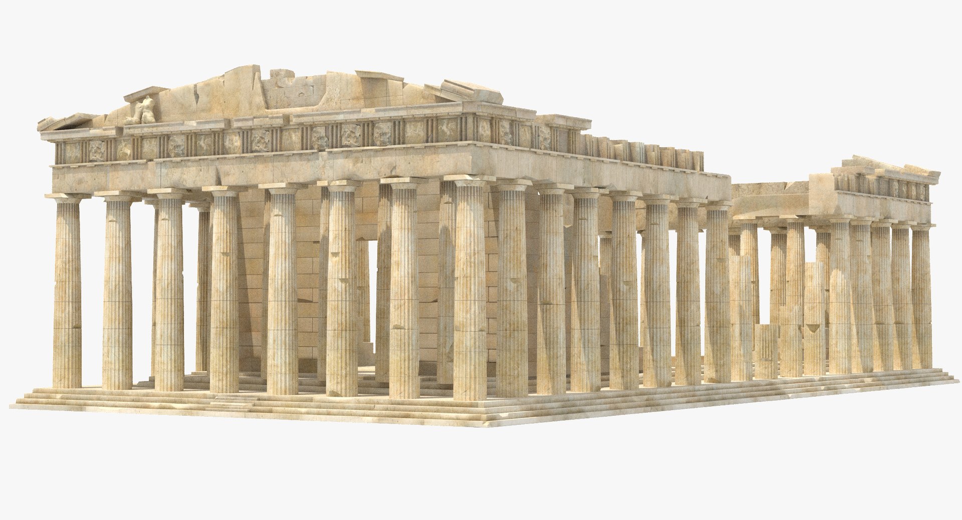 parthenon temple greek 3d max