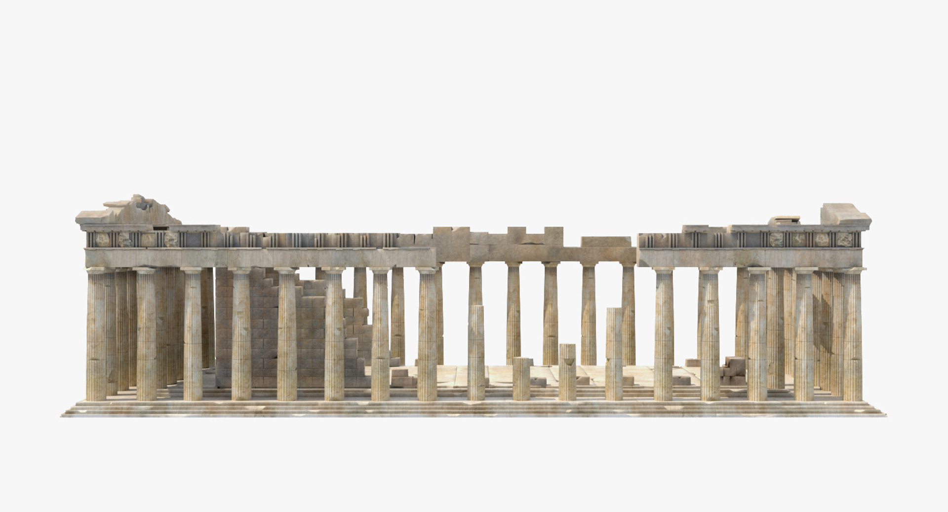 Parthenon Temple Greek 3d Max