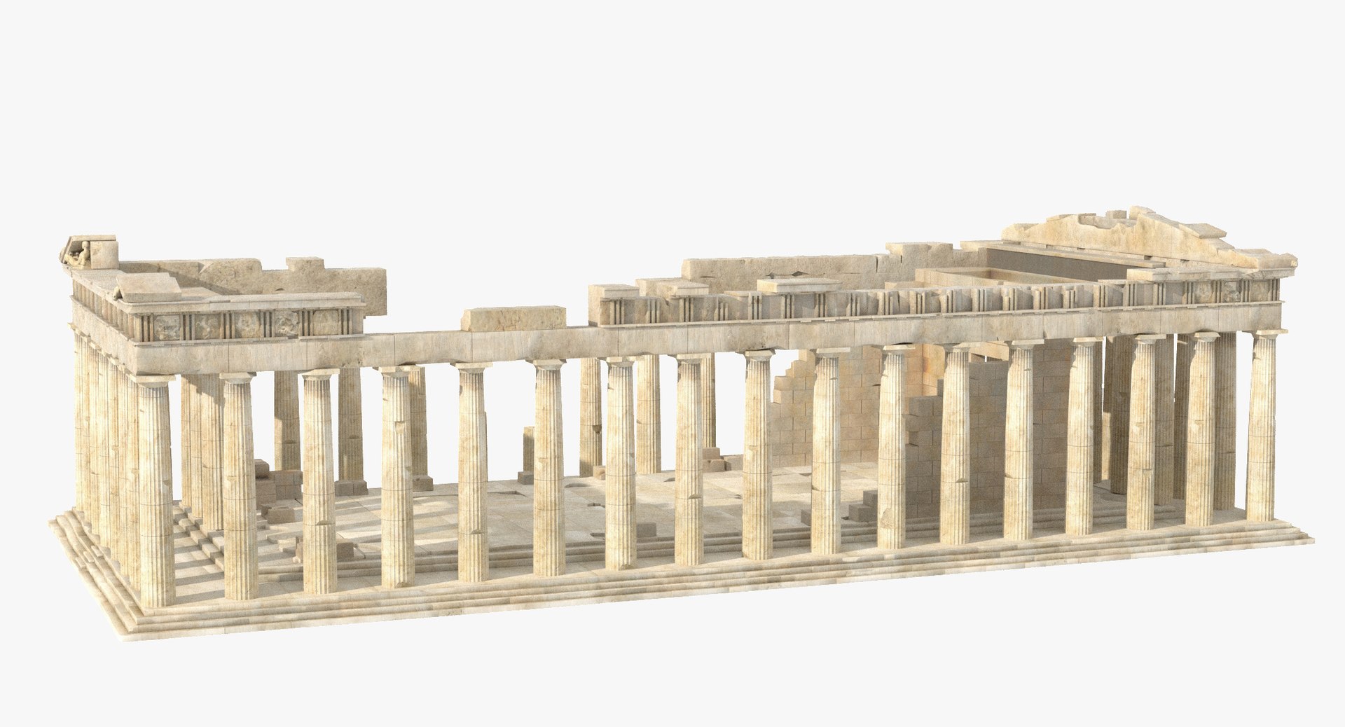 parthenon temple greek 3d max