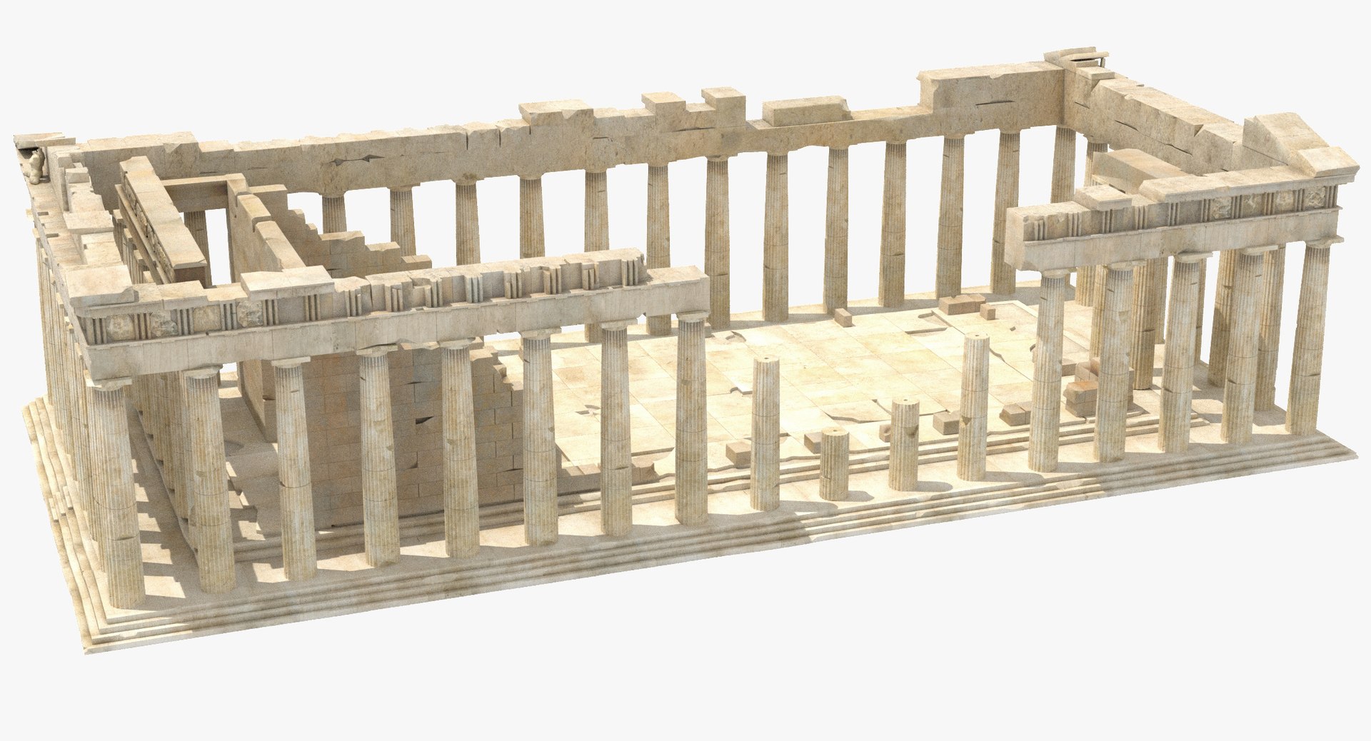 parthenon temple greek 3d max