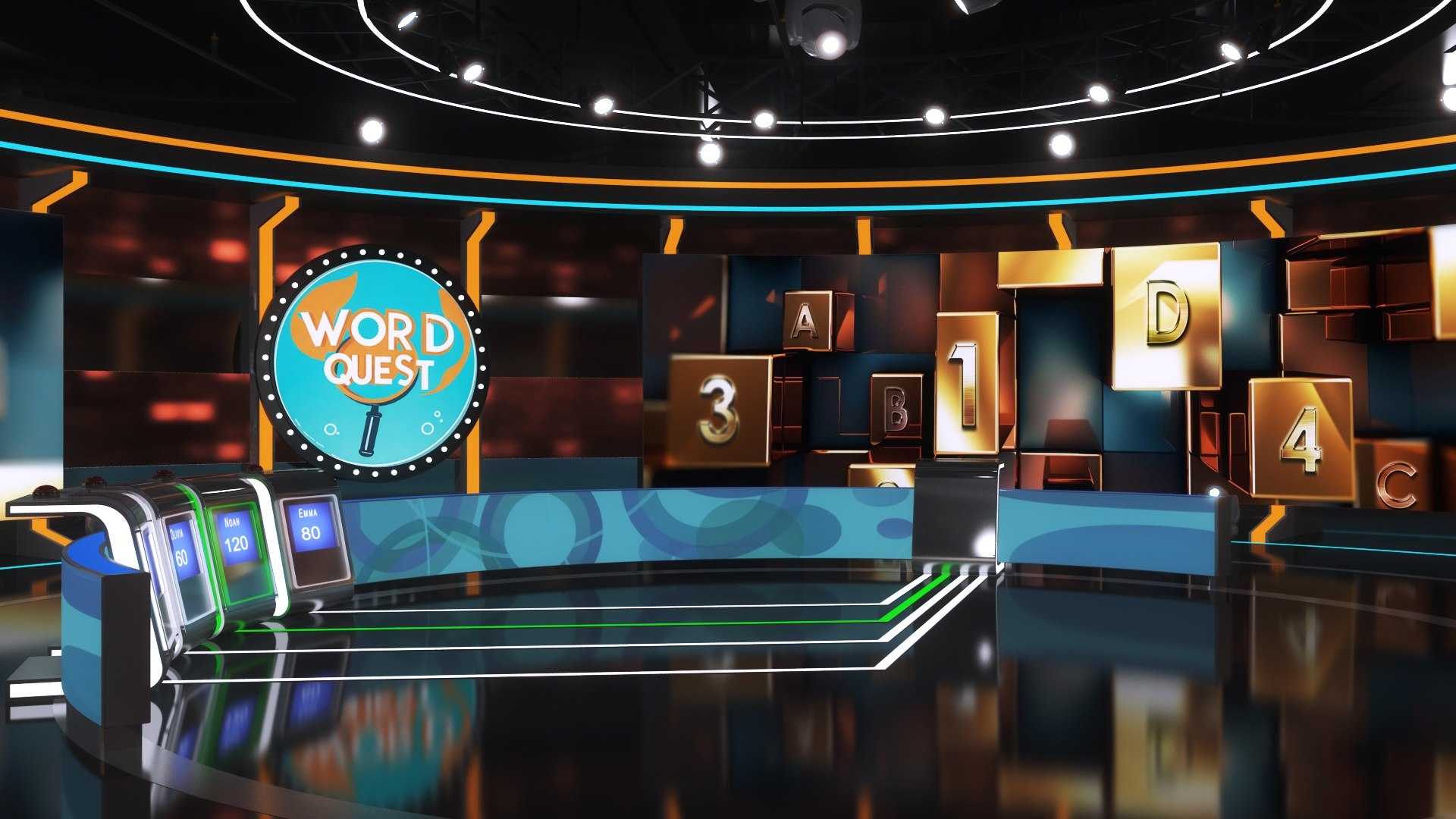 3D TV Word Show Studio Model - TurboSquid 2238862