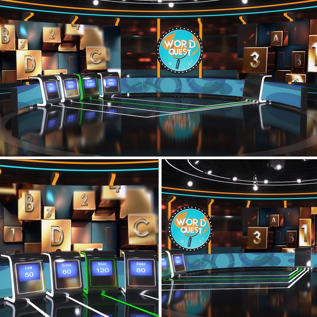 3D TV Word Show Studio Model - TurboSquid 2238862