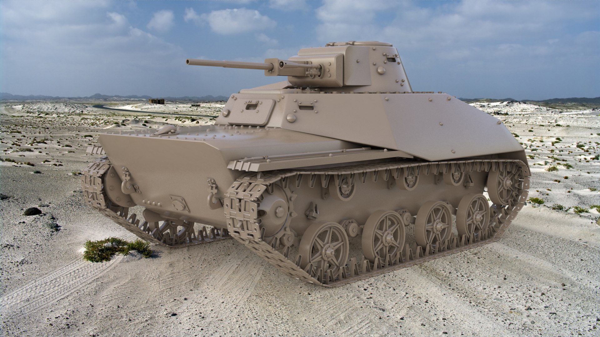 Tank T 40 Soviet Clay VRay 3D Model - TurboSquid 1736333