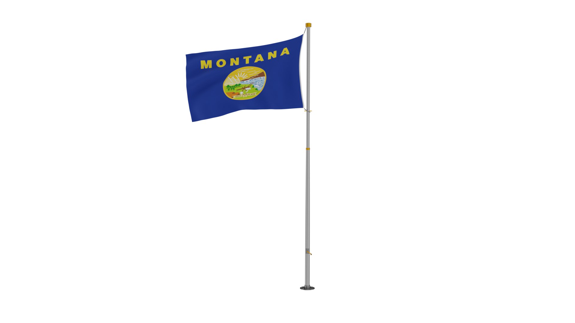Pole Flag Montana 3D Model - TurboSquid 2280476