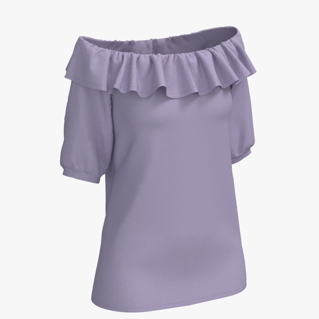 3D Ruffle Collar Blouse - TurboSquid 2169208