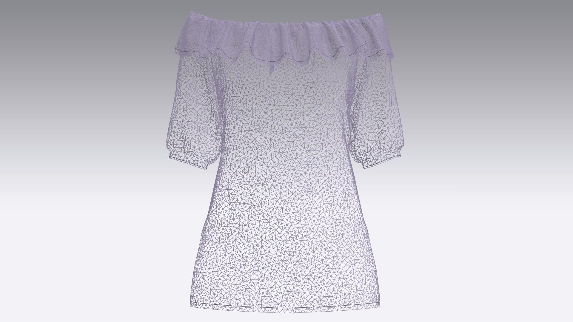 3D Ruffle Collar Blouse - TurboSquid 2169208