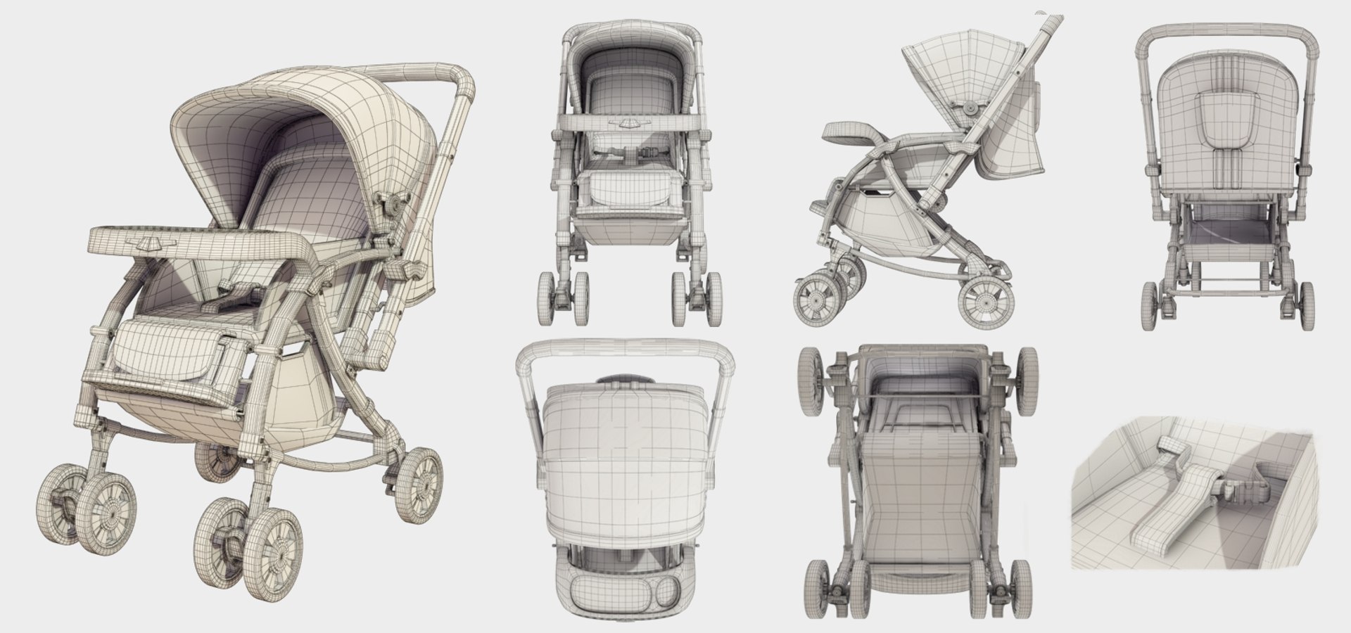 3D Baby Carriage Model - TurboSquid 1393004