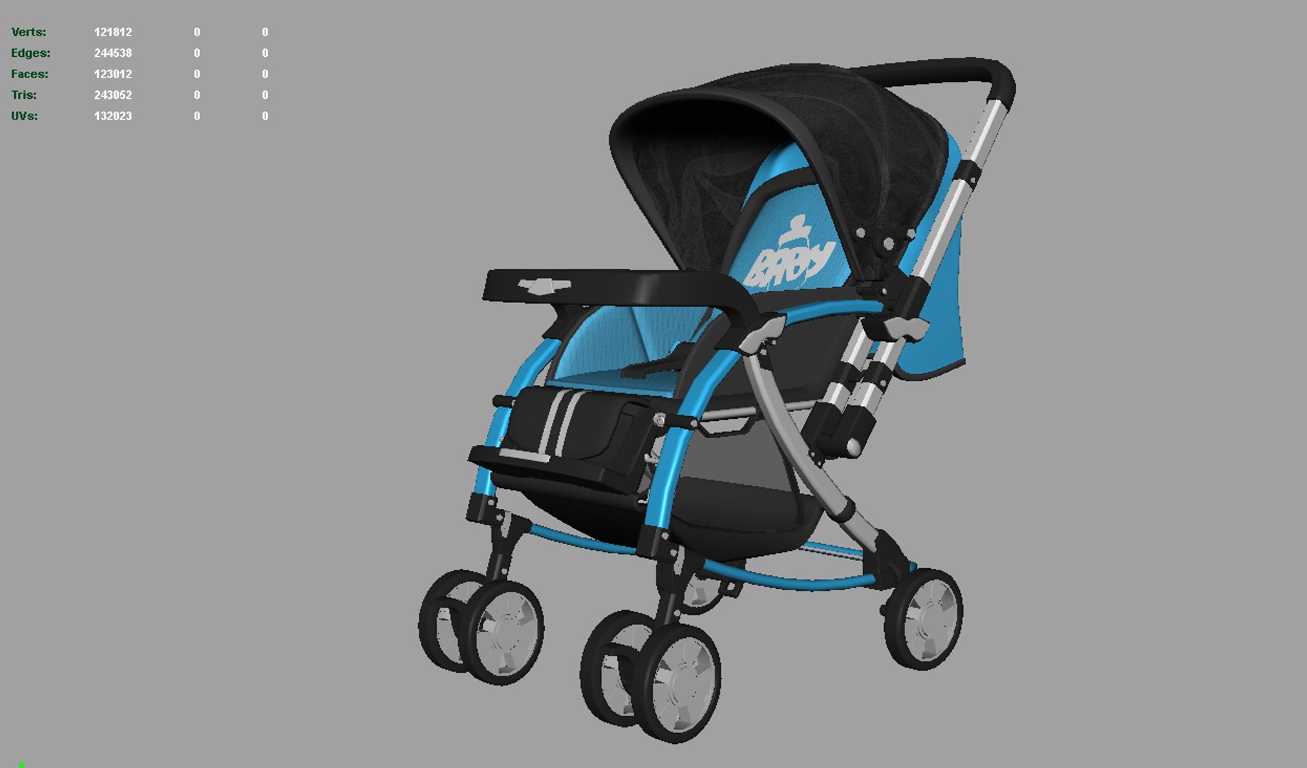 3D Baby Carriage Model - TurboSquid 1393004