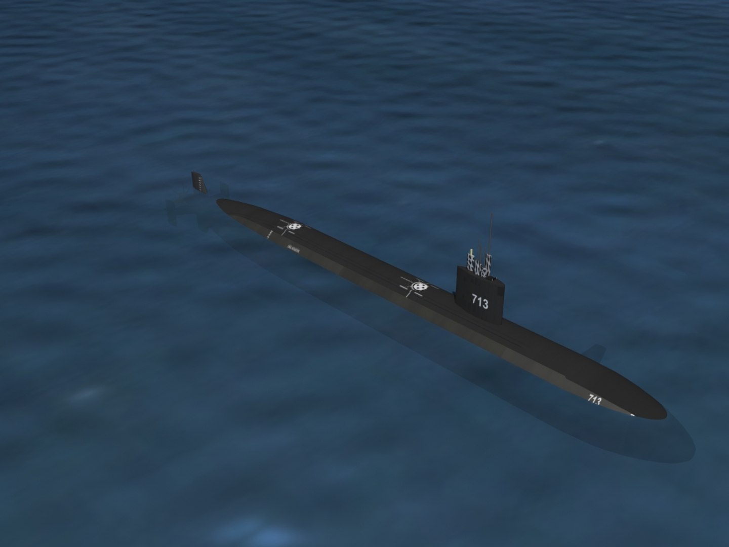 3d ship los angeles class submarine model