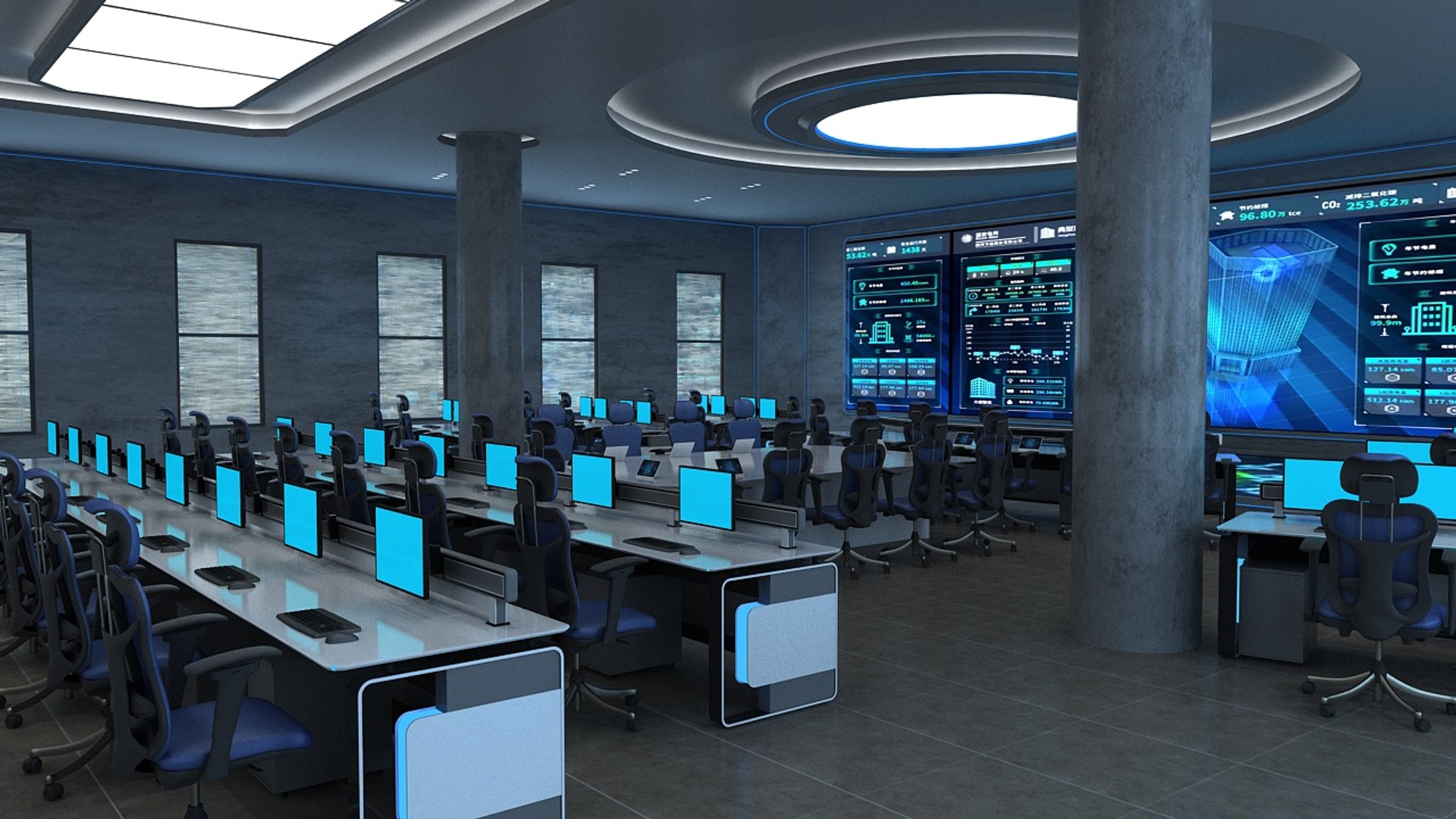 modelo 3d Sala de control, sala de monitoreo - TurboSquid 1739175