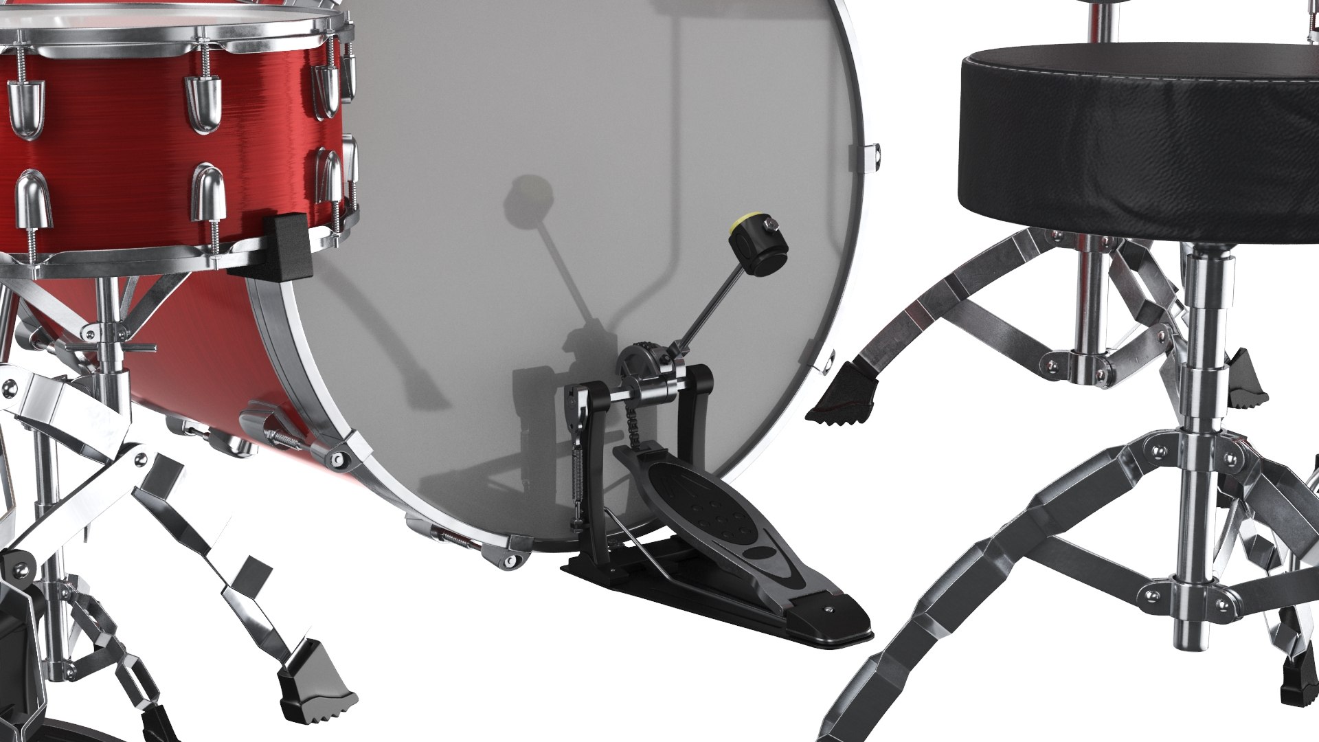 Red Drum Kit 3D Model - TurboSquid 1811847