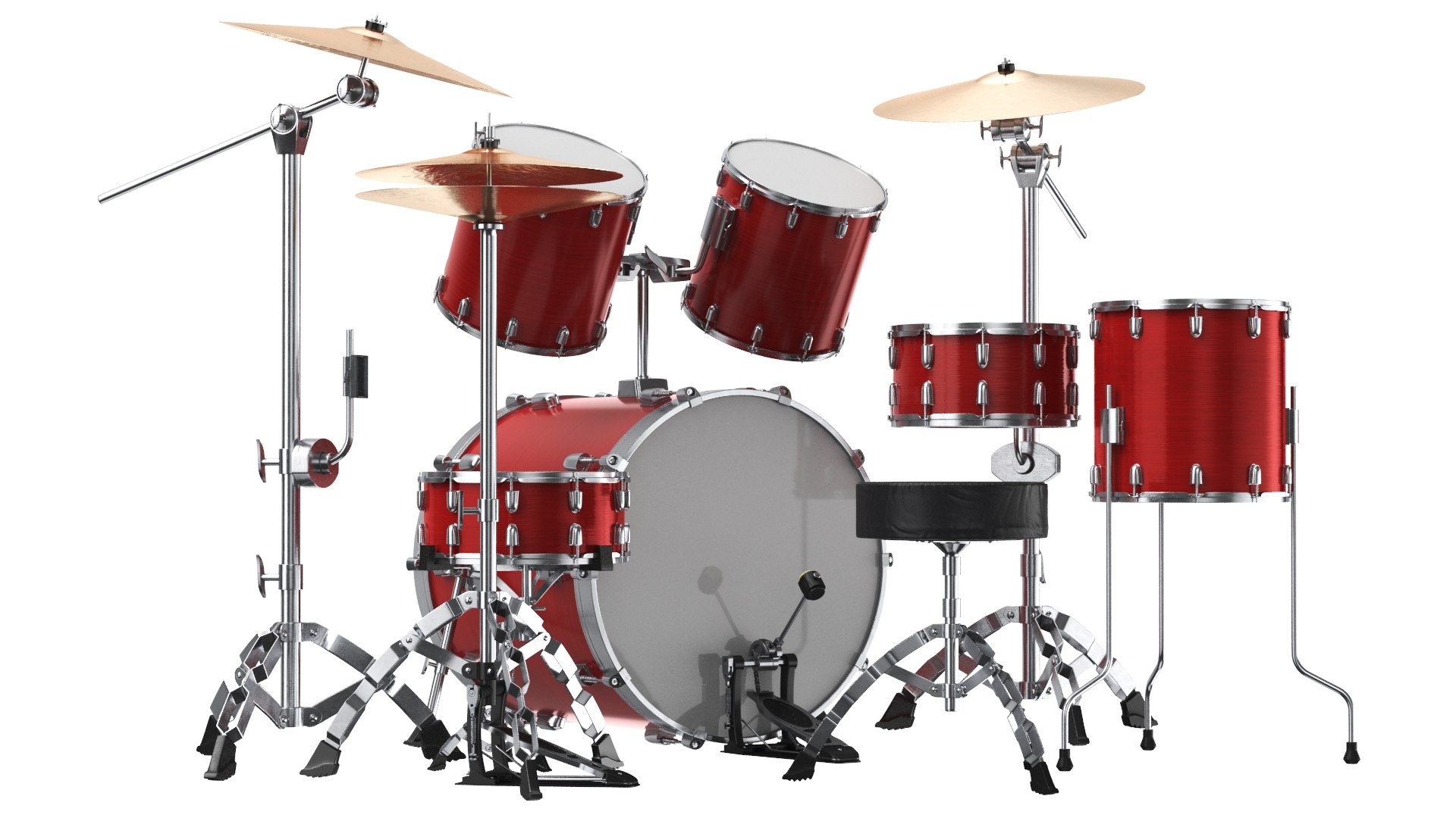 Red Drum Kit 3D Model - TurboSquid 1811847