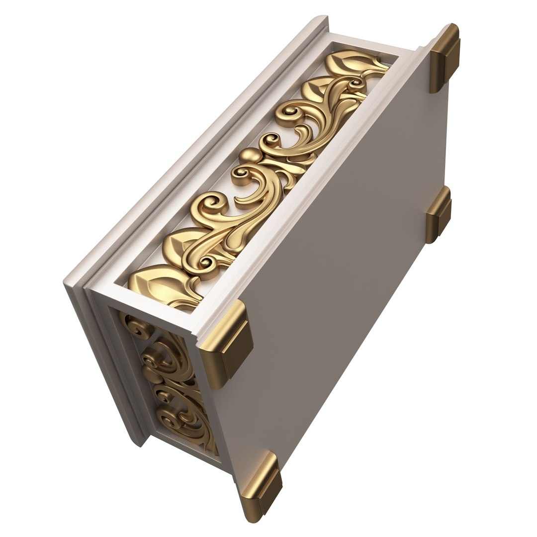 3D Casket Carved 04 White Model - TurboSquid 2207761