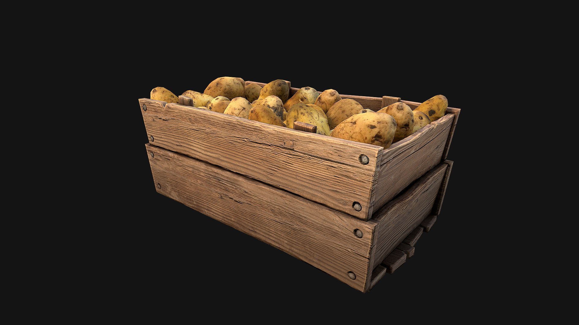 3D Potato Box Crate Stand - TurboSquid 1915868