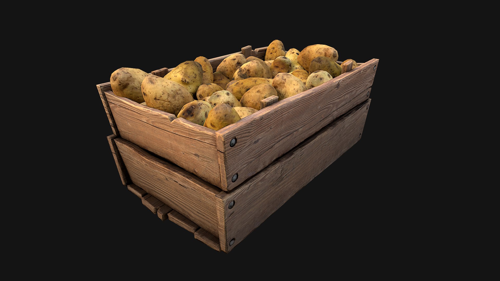 3D Potato Box Crate Stand - TurboSquid 1915868