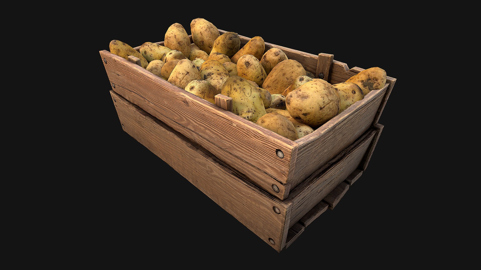 3D Potato Box Crate Stand - TurboSquid 1915868