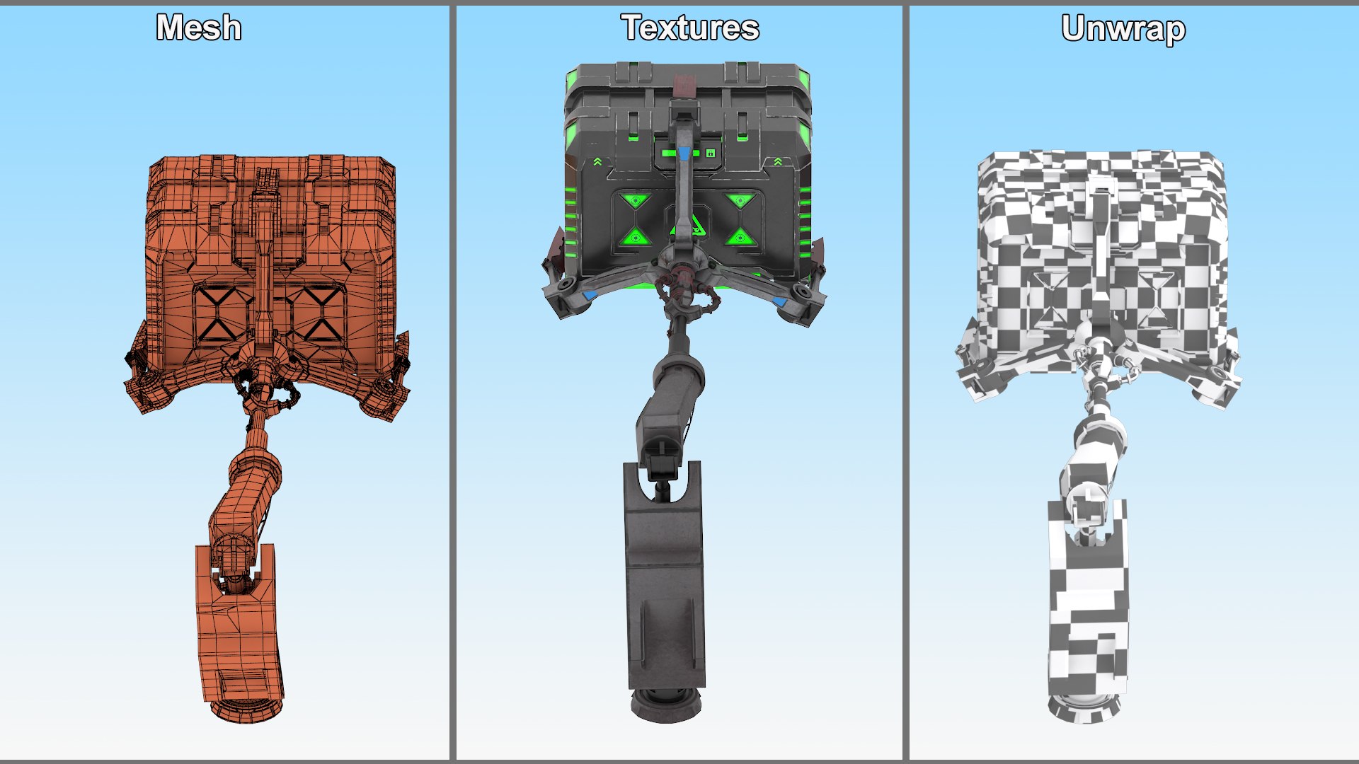 Futuristic Mechanical Arms With Supply Crates 3D Model - TurboSquid 2347161