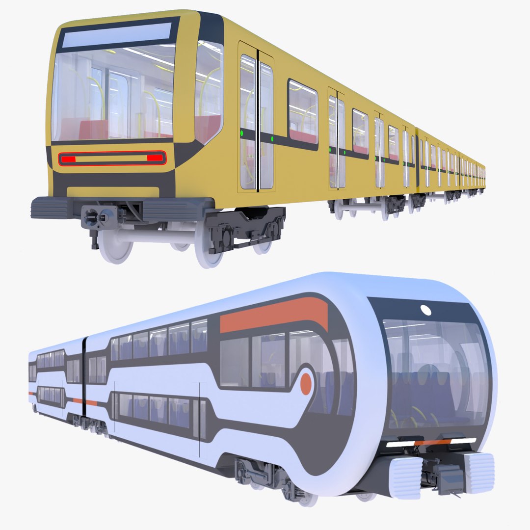 Metro And Doubledeck Trains Model - TurboSquid 2164483