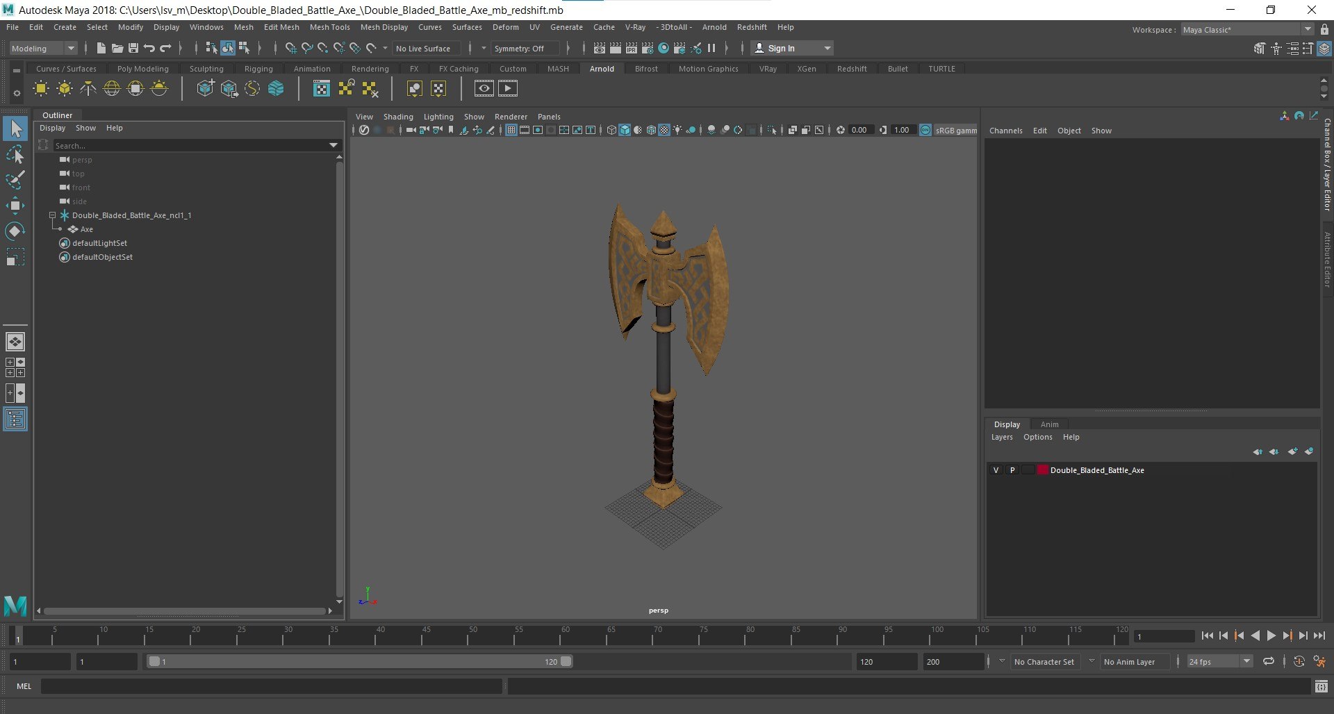 3D Double Bladed Battle Axe Model - TurboSquid 2397066