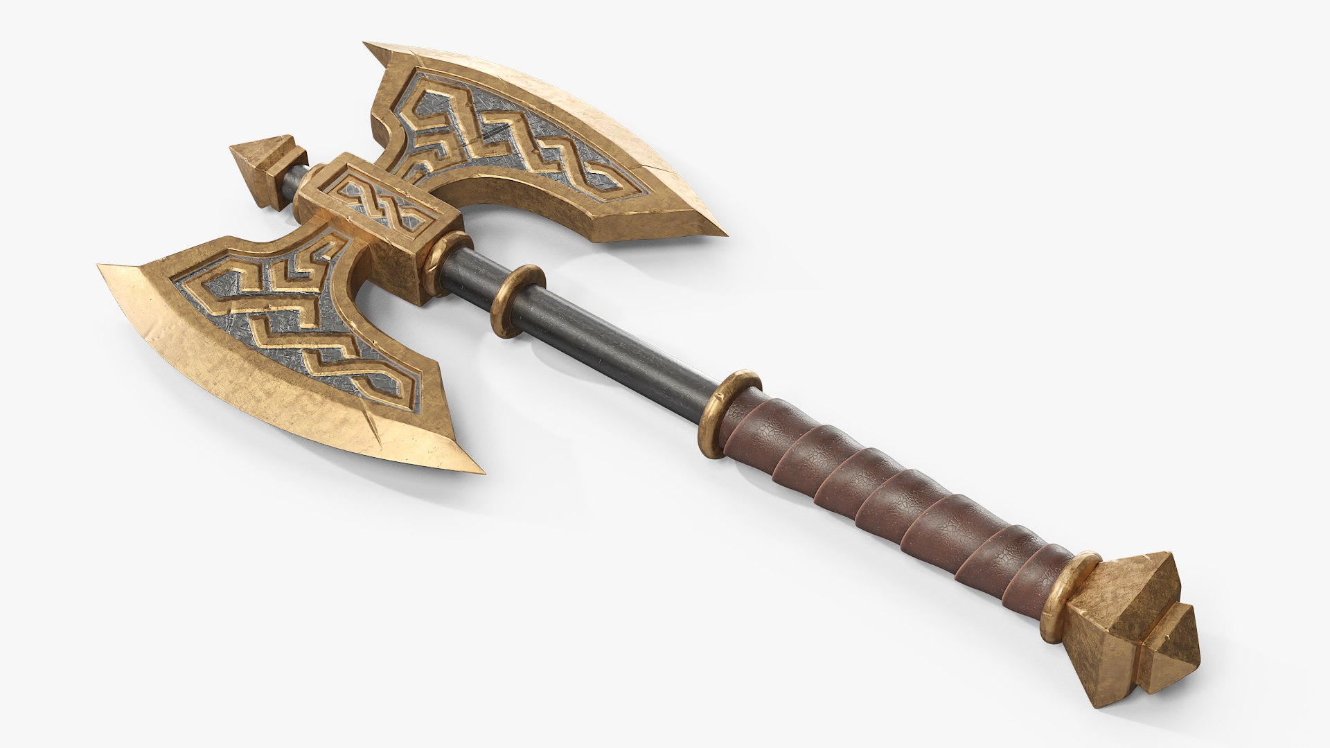 3D Double Bladed Battle Axe Model - TurboSquid 2397066