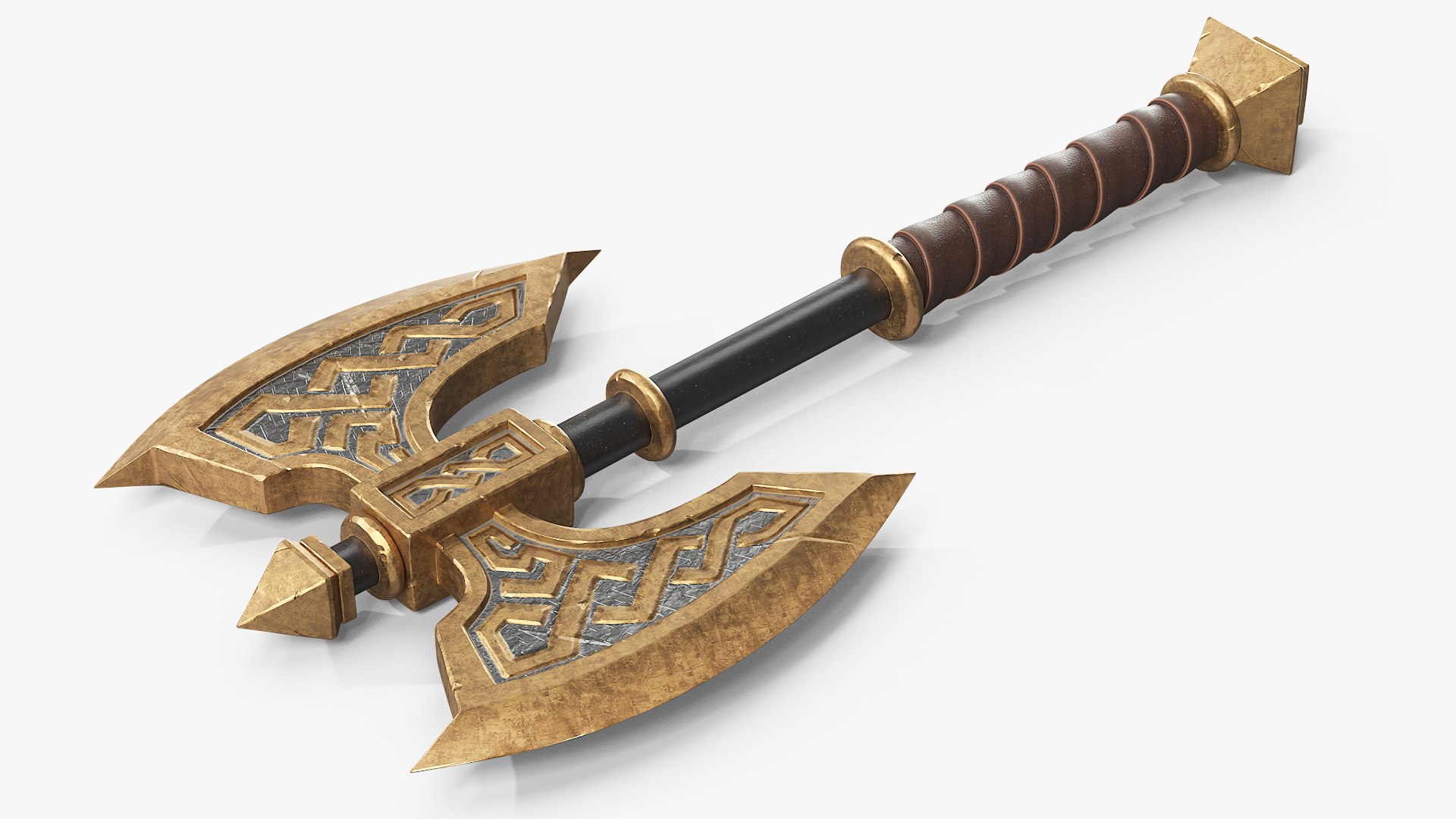3D Double Bladed Battle Axe Model - TurboSquid 2397066