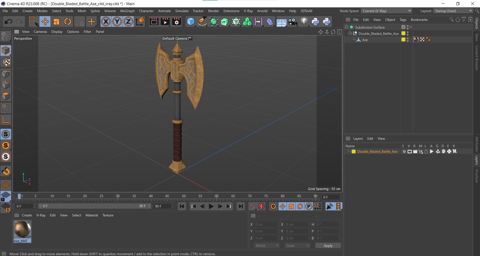 3D Double Bladed Battle Axe Model - TurboSquid 2397066