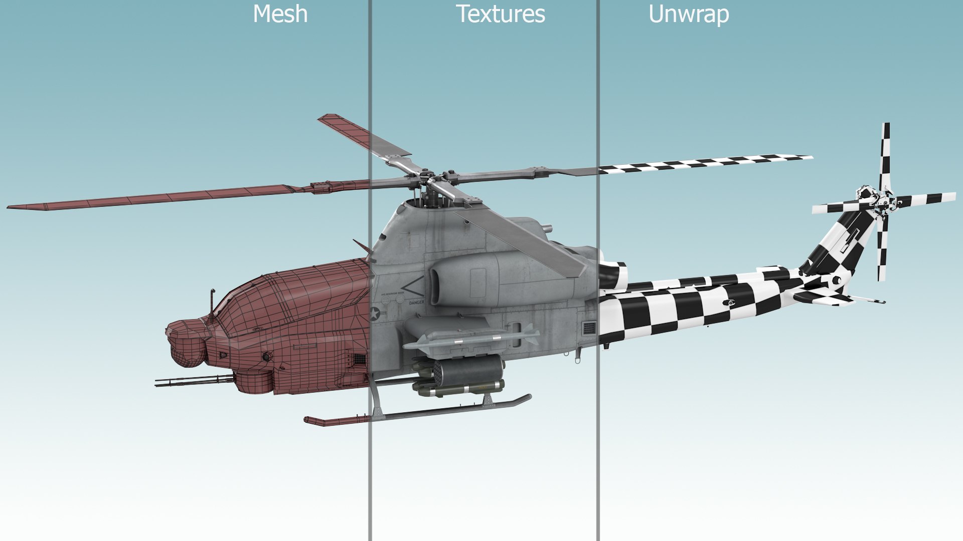 3D Bell AH-1Z Lethal Combat Helicopter Rigged model - TurboSquid 2148621