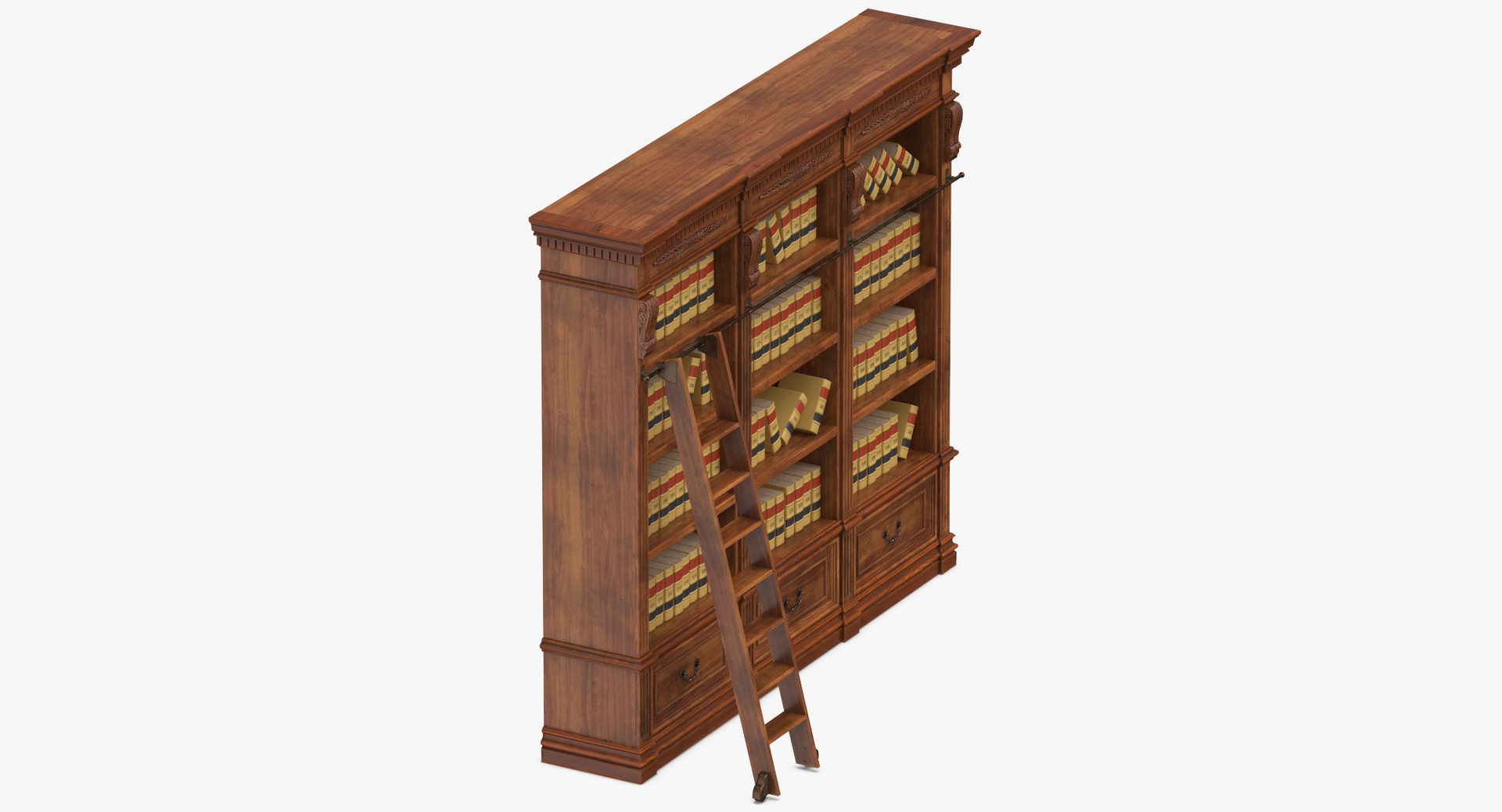 Classical book shelves 3D model - TurboSquid 1349999