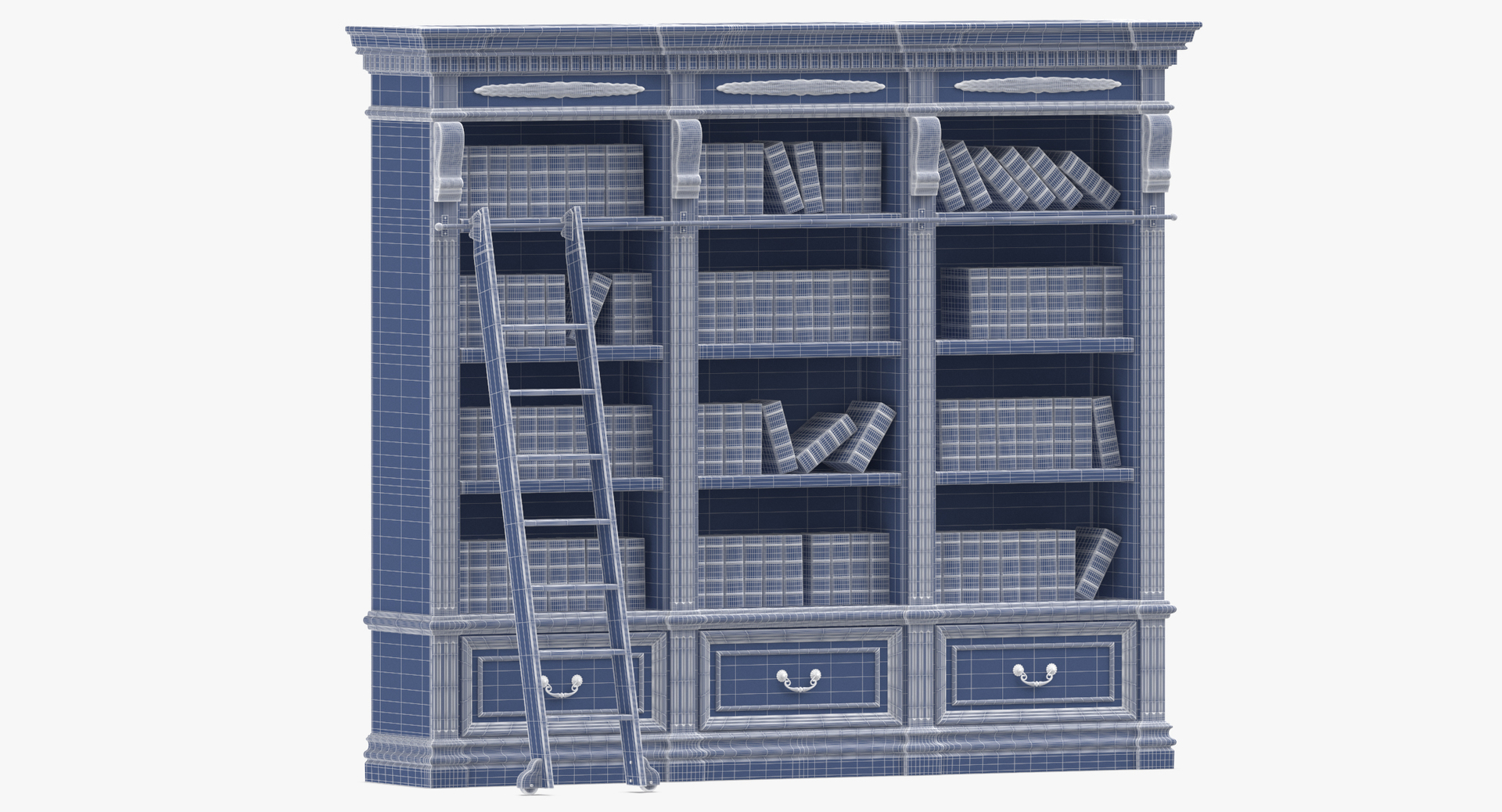 Classical book shelves 3D model - TurboSquid 1349999