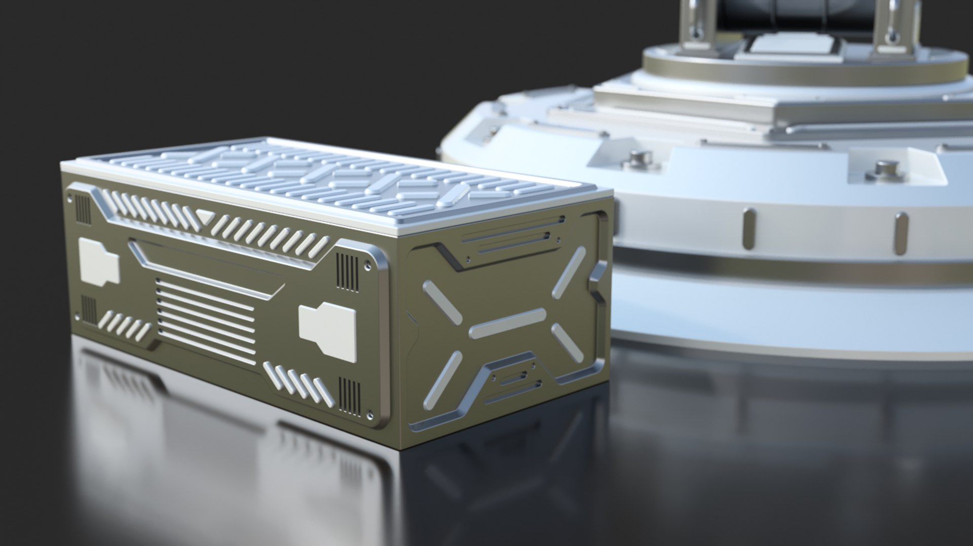 Cannon Sci-fi Container 3D - TurboSquid 1168404