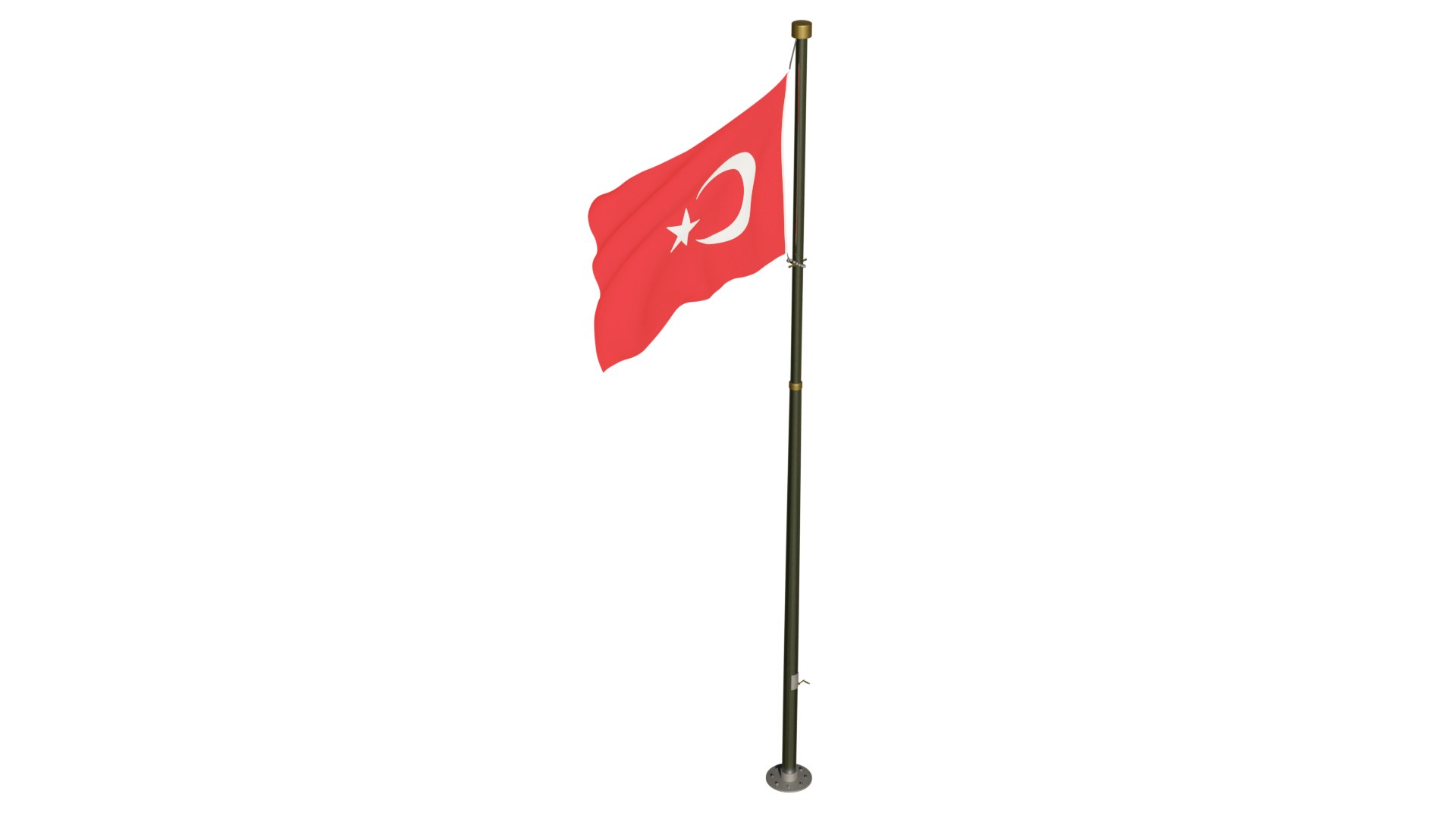 3D Flag On Pole Turkey Model - TurboSquid 2058111
