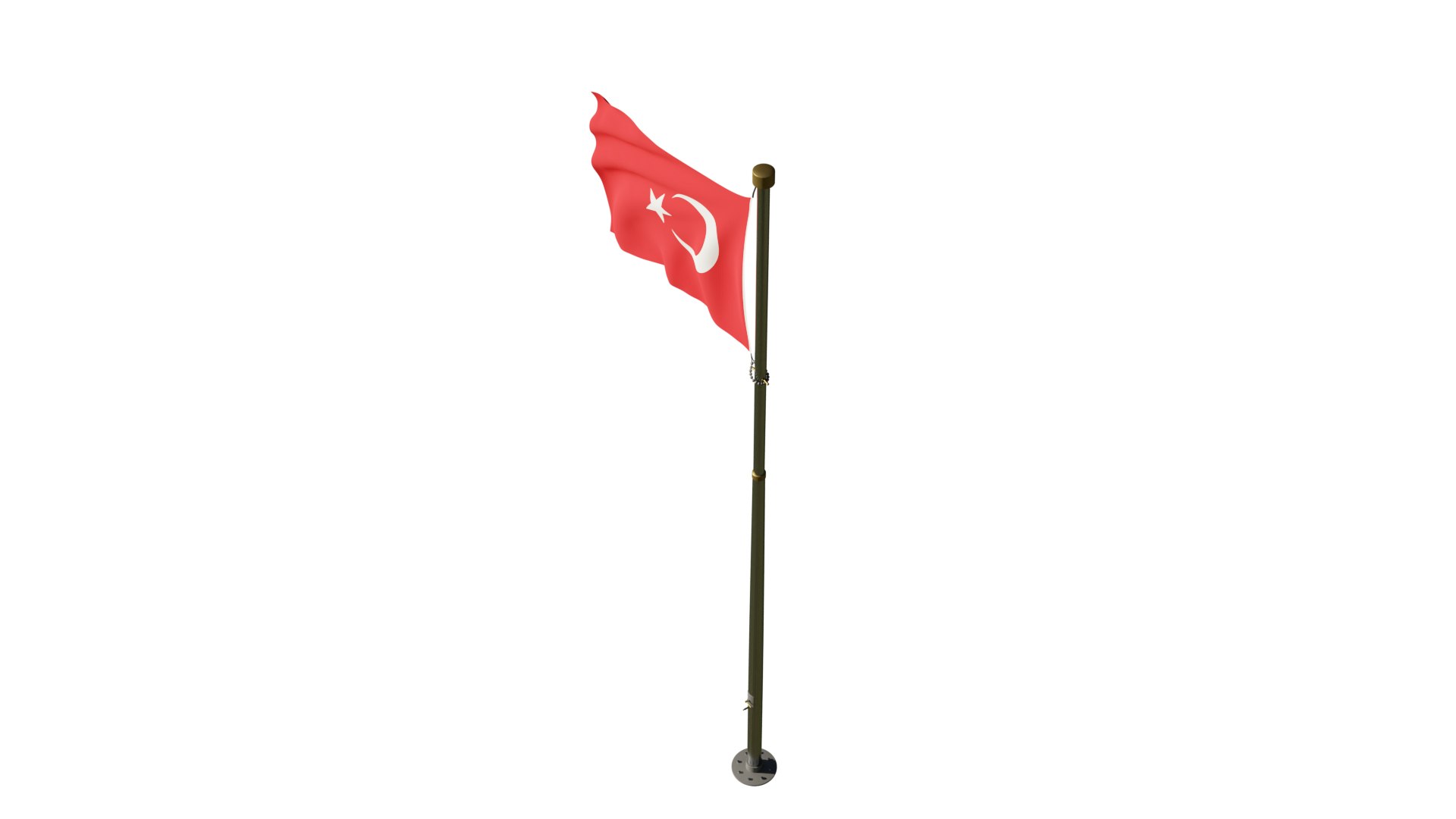 3D Flag On Pole Turkey Model - TurboSquid 2058111