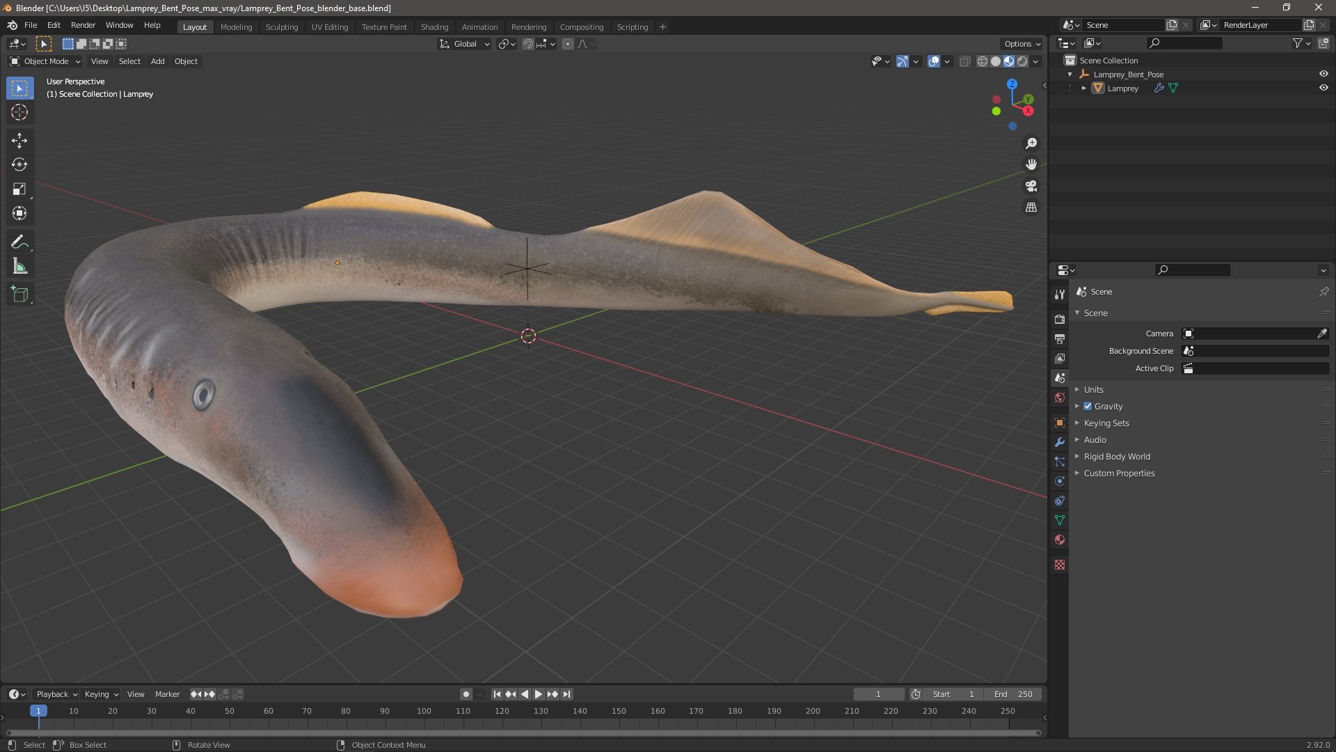 Lamprey Bent Pose 3D Model - TurboSquid 2187566