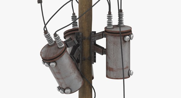 Wooden Power Lines 02 Damaged 3D model - TurboSquid 1870717