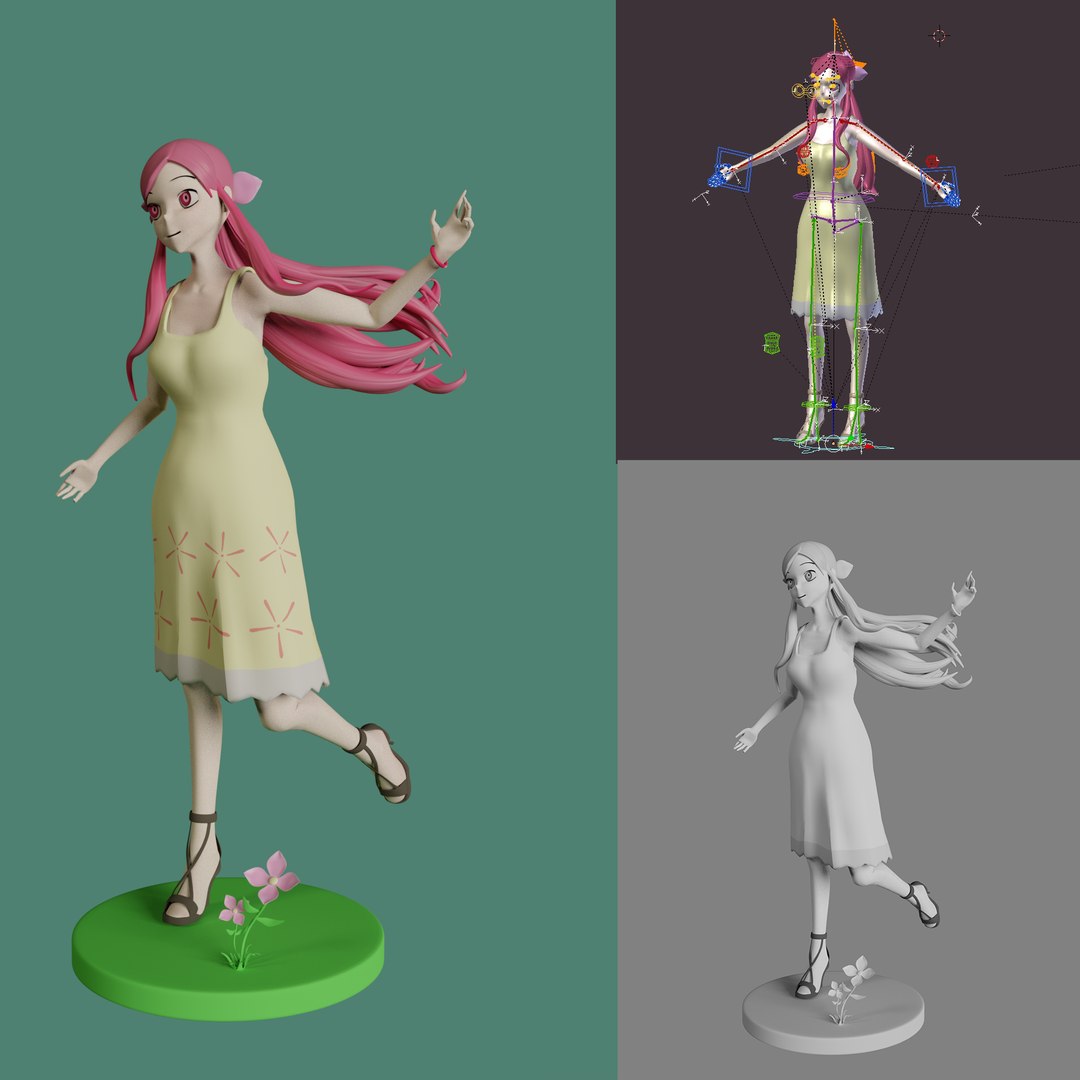 Mememe Girl - Posable 3D Model - TurboSquid 1281524
