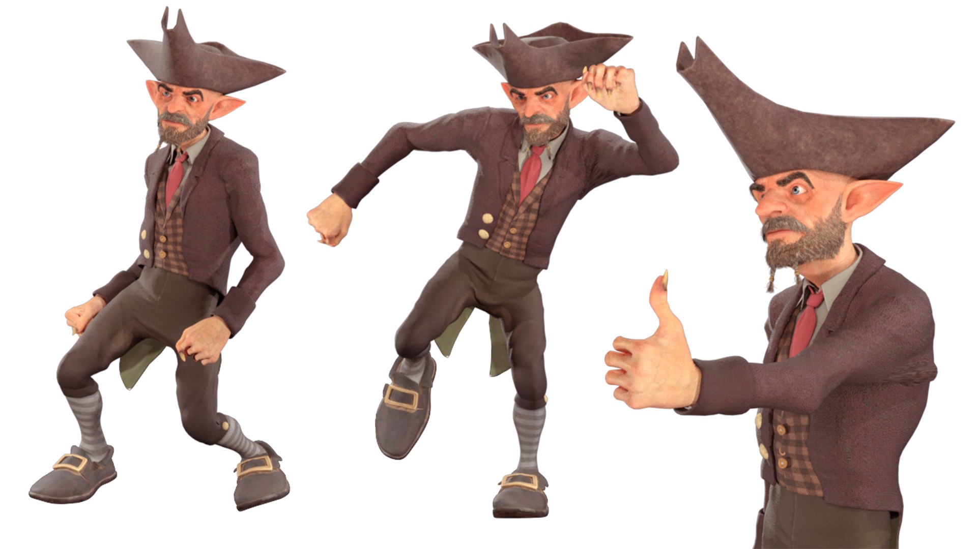 Realistic Rigged Western Action Warrior Fighter Character 3D Model 3D ...