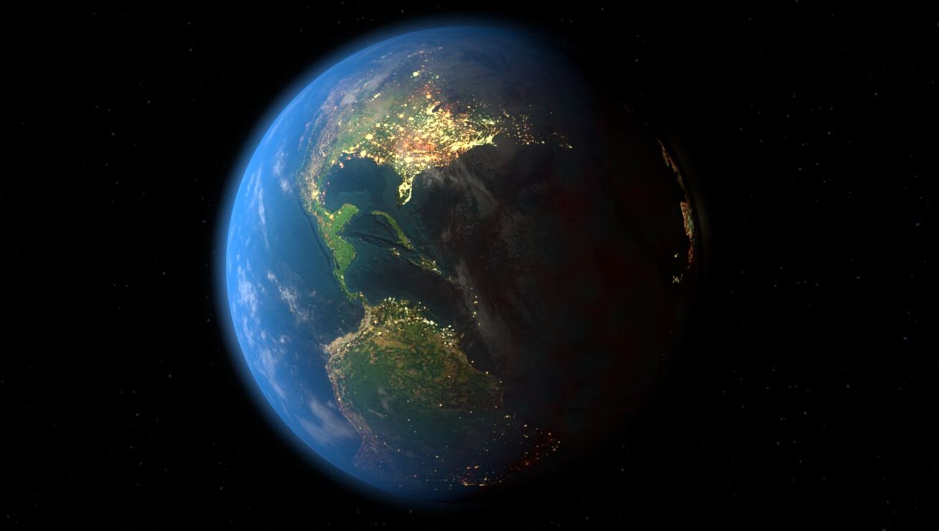 Earth Day Night 3d C4d